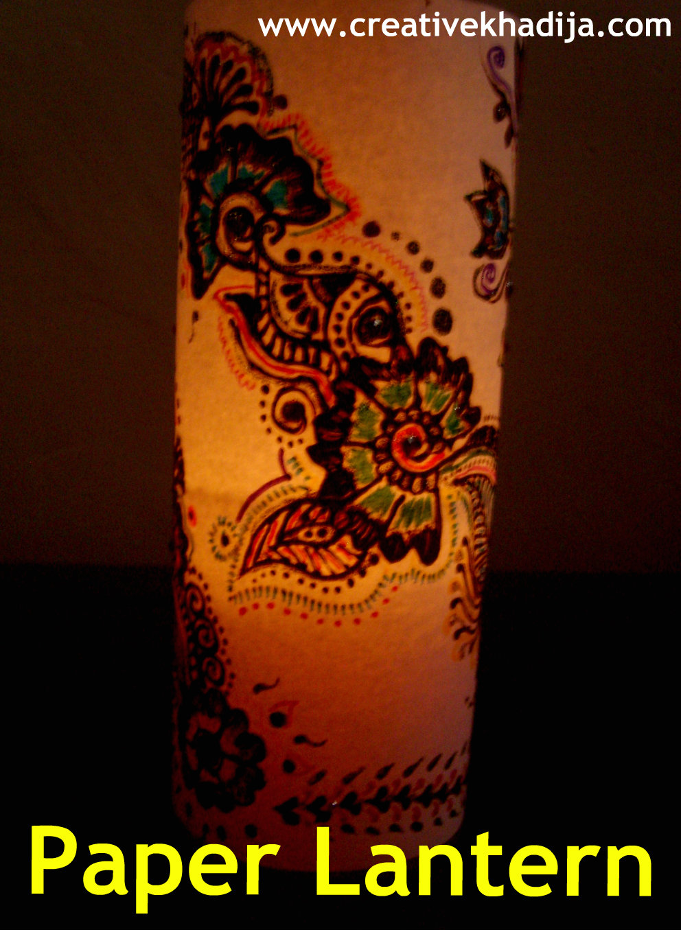 DIY Paper Lantern with Henna Designs