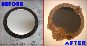 Fall Inspired Twine Decorated Mirror