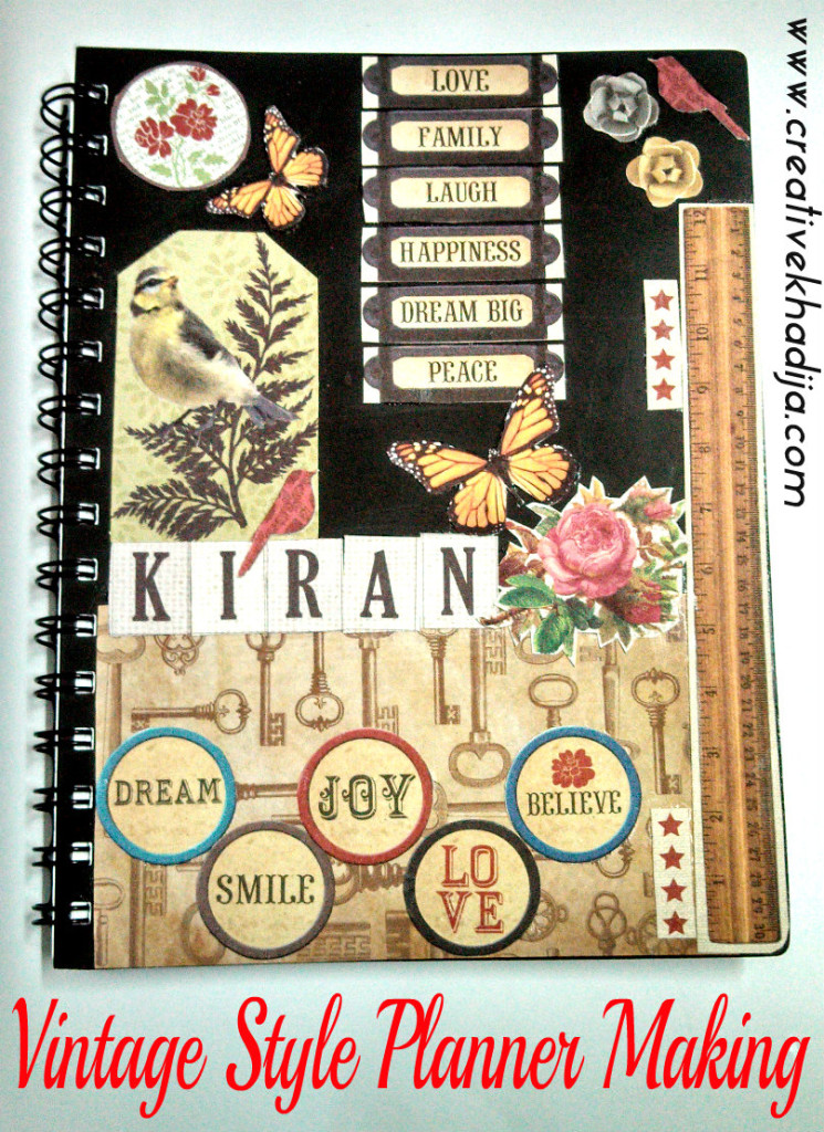 Vintage Style Planner Decoupage DIY