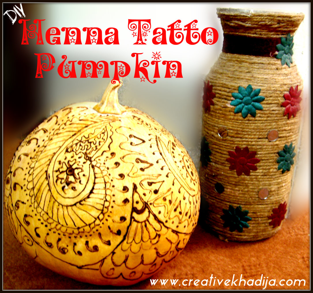 Henna Painting on Pumpkin Art Idea for Fall Decor