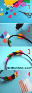 Best Felt Hearts Headband Tutorial in 5 Minutes only