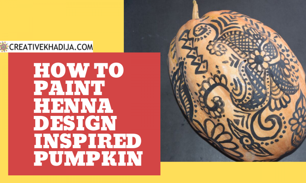 Henna Painting on Pumpkin Art Idea for Fall Decor