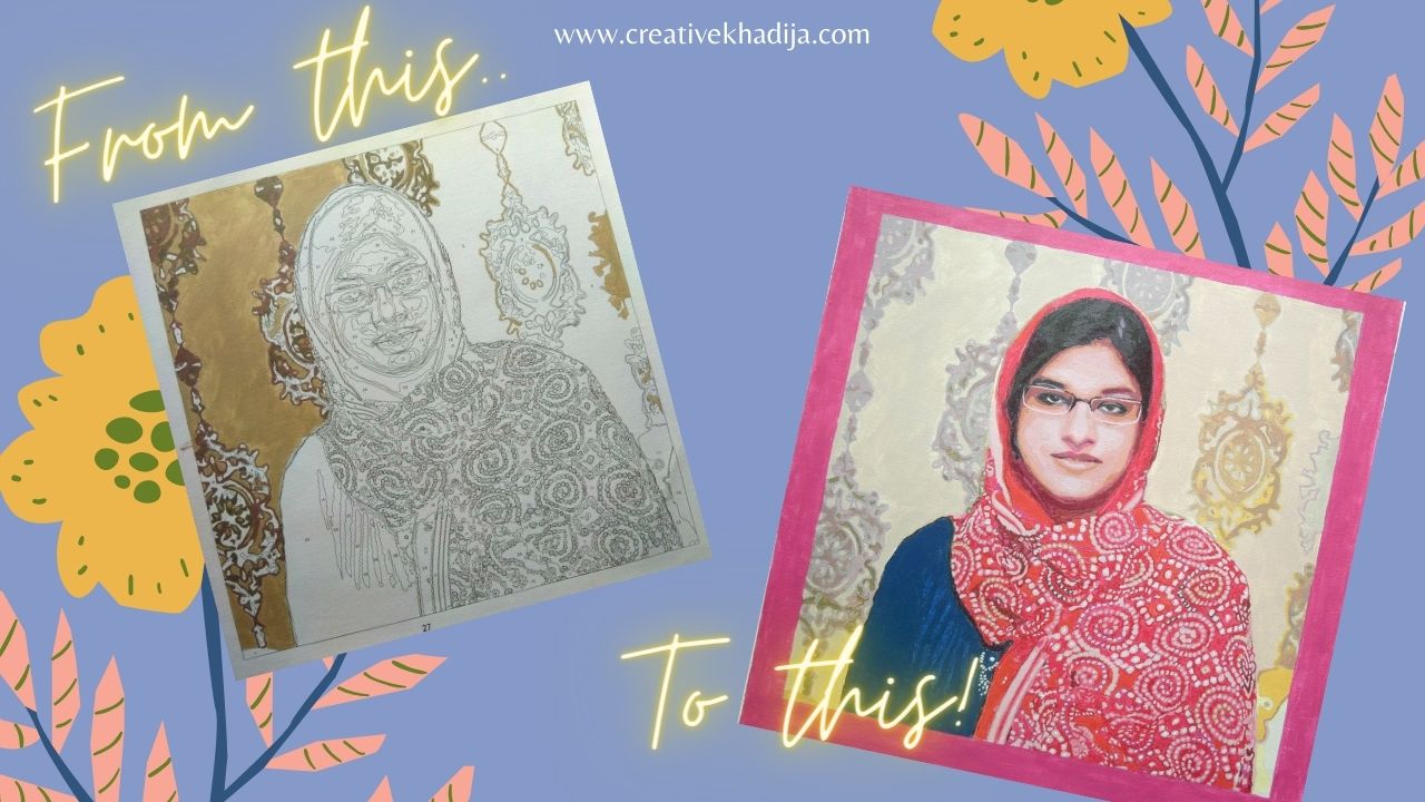 Self Portrait Painting With Acrylic Paints | Paint By Numbers