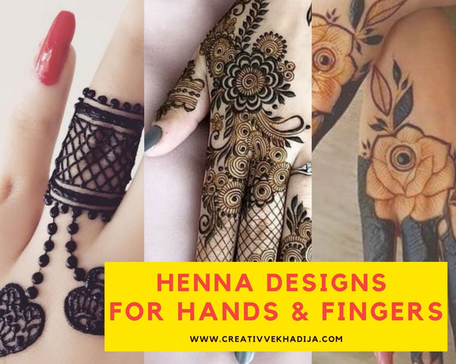 Easy Henna Designs for Hands and Fingers | Creative Khadija Blog