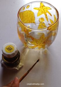 How To Paint Fall Colored Leaves on a Glass | Creative Khadija Blog